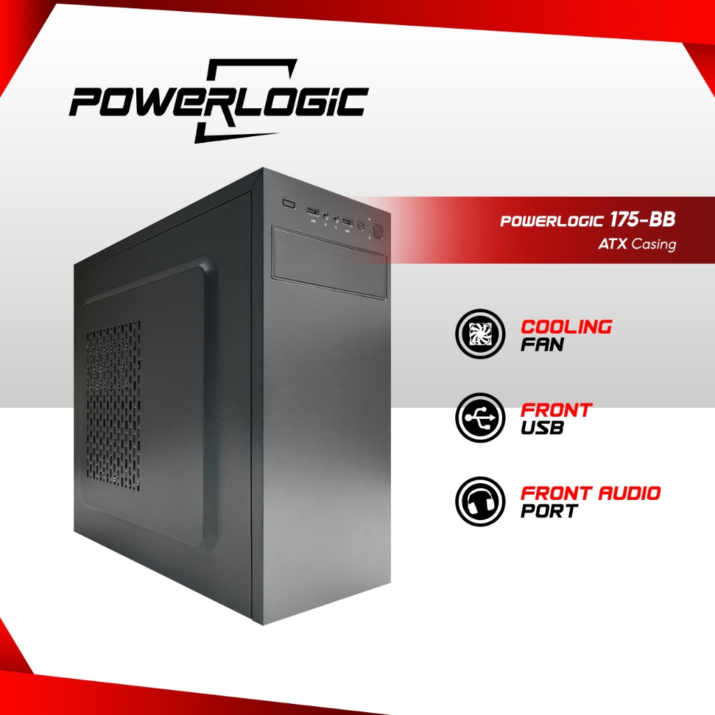 POWERLOGIC 175-BB ATX Casing with 700watts Power Supply | Shopee ...
