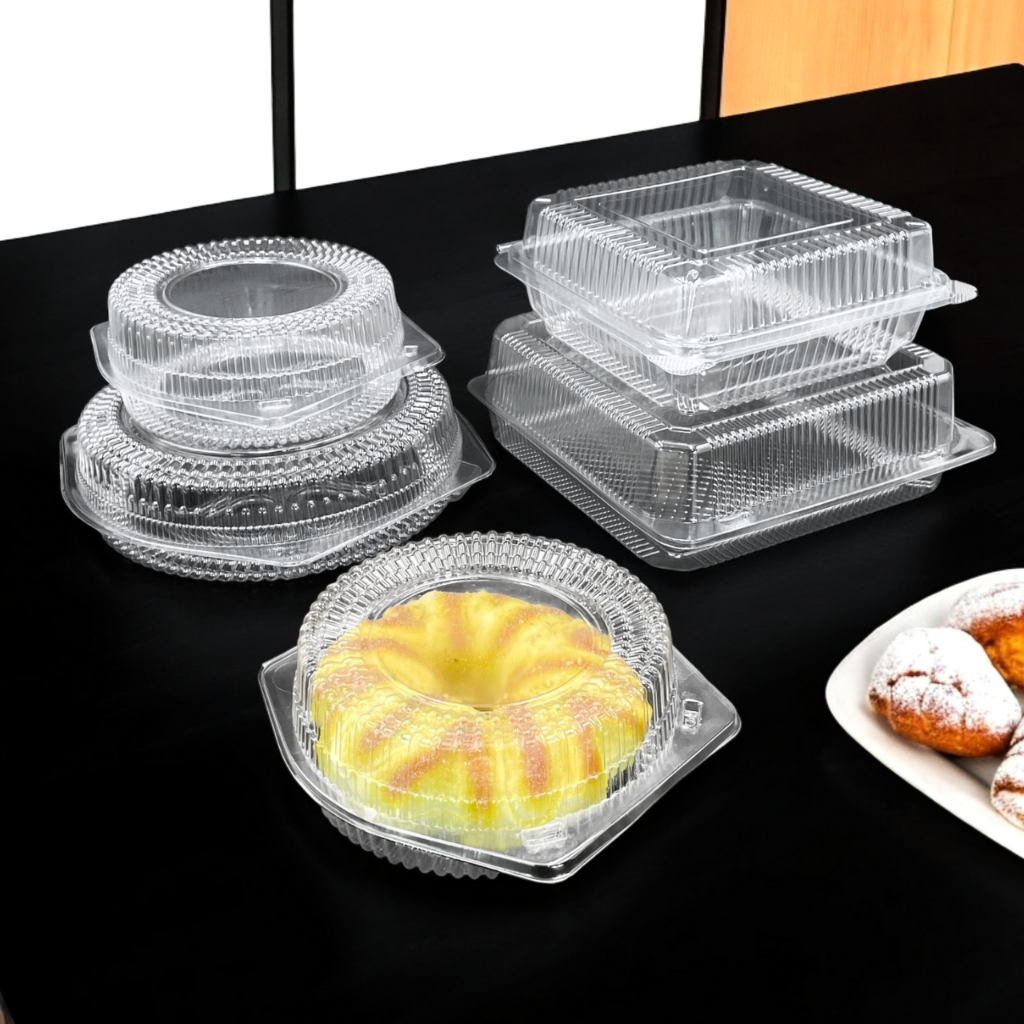 10PCS Clear Disposable Round/Square Clamshell Plastic Container Take ...