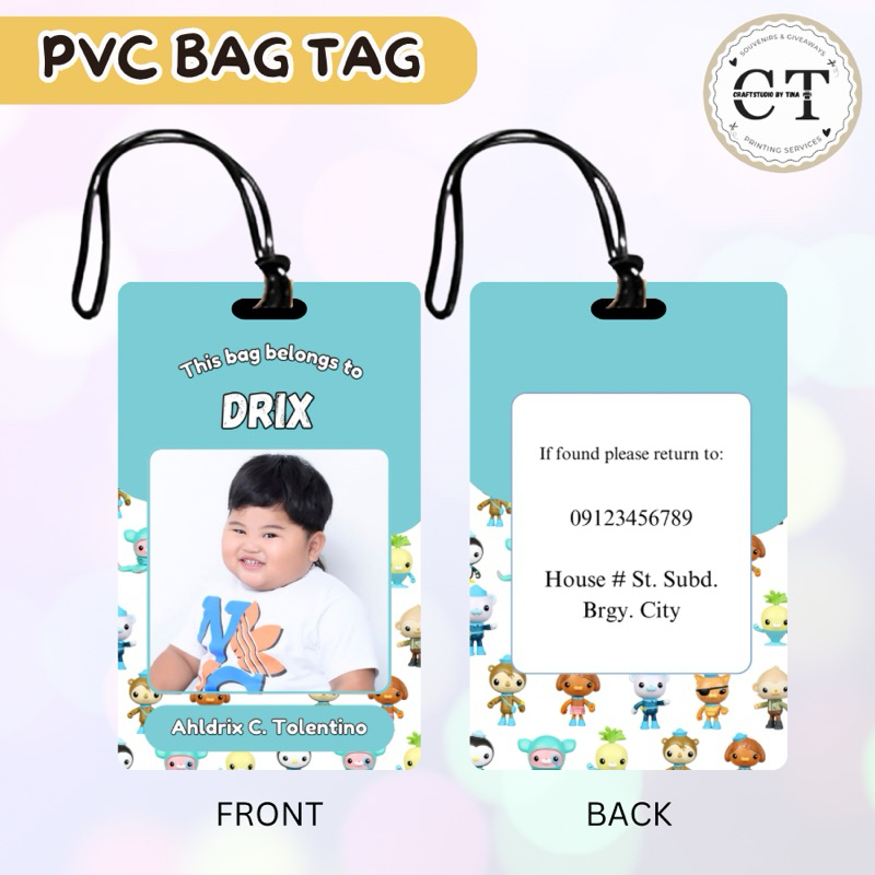 Personalized PVC BAG TAGS ID with Rubber Loop FOR BOYS | Shopee Philippines