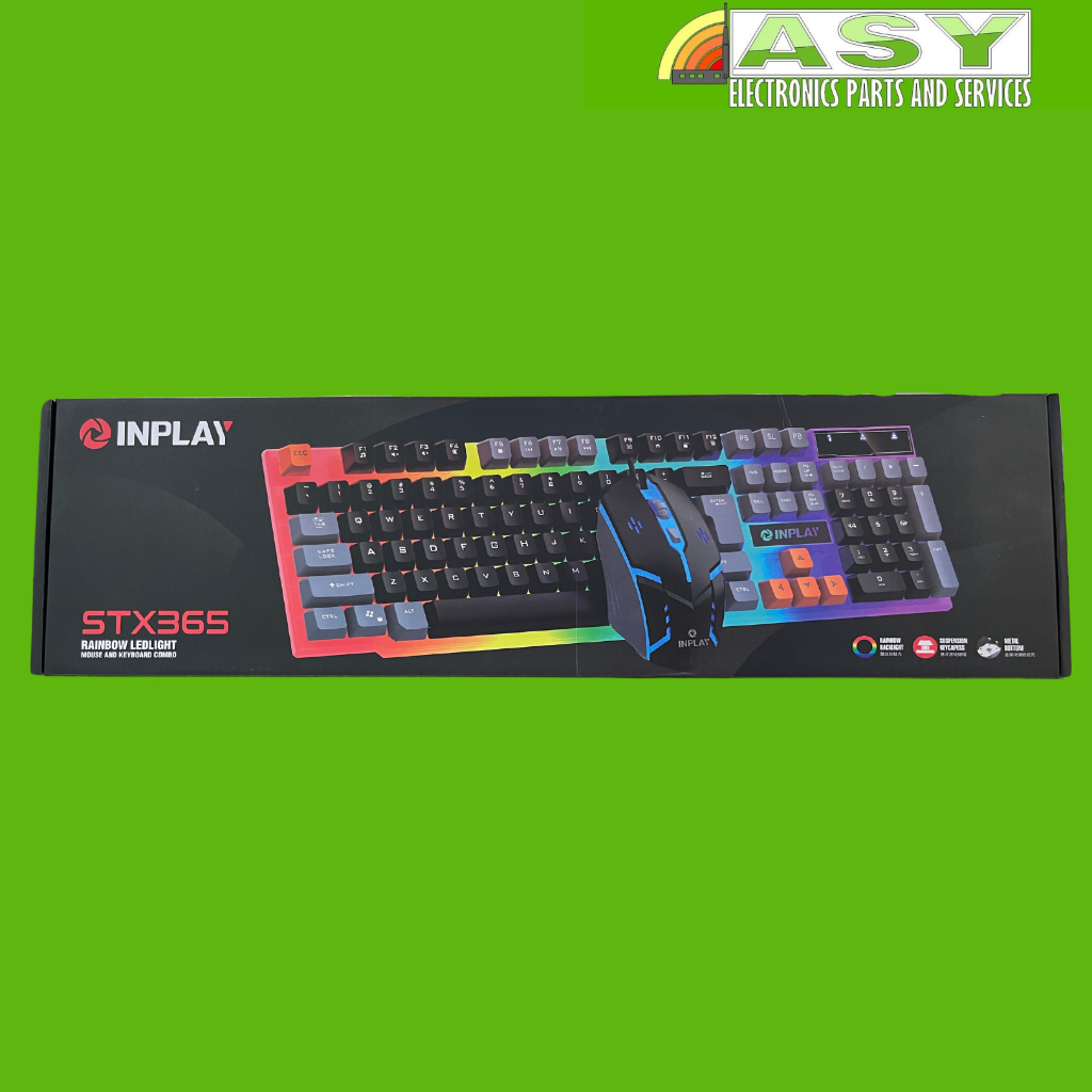 Inplay STX365-B (Black) Colorful Keyboard and Mouse Set Combo Wired ...