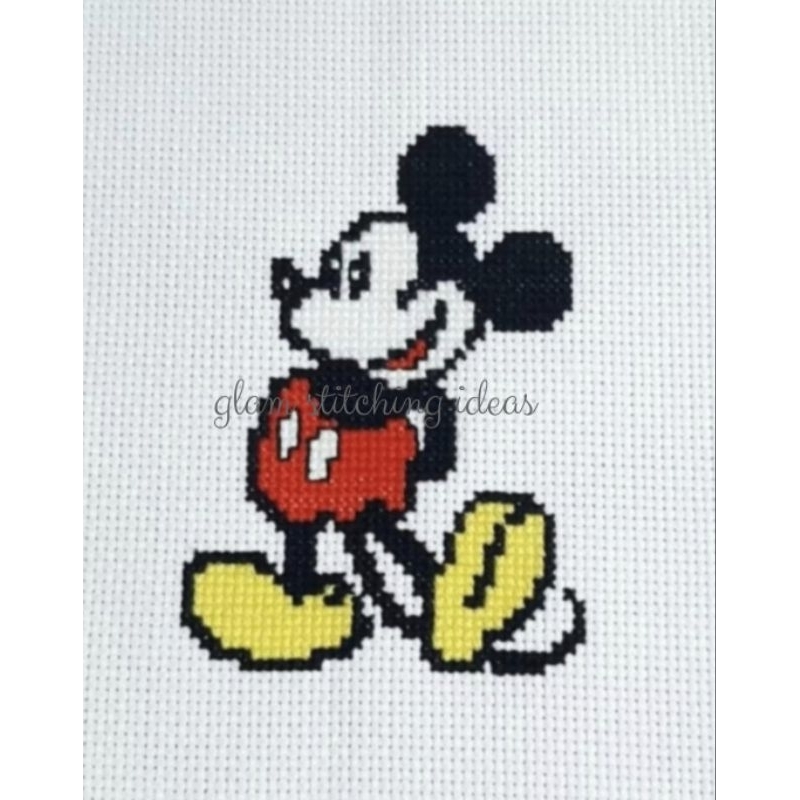 SMR Mickey Mouse Handmade/Ready-made Crossstitch | Shopee Philippines