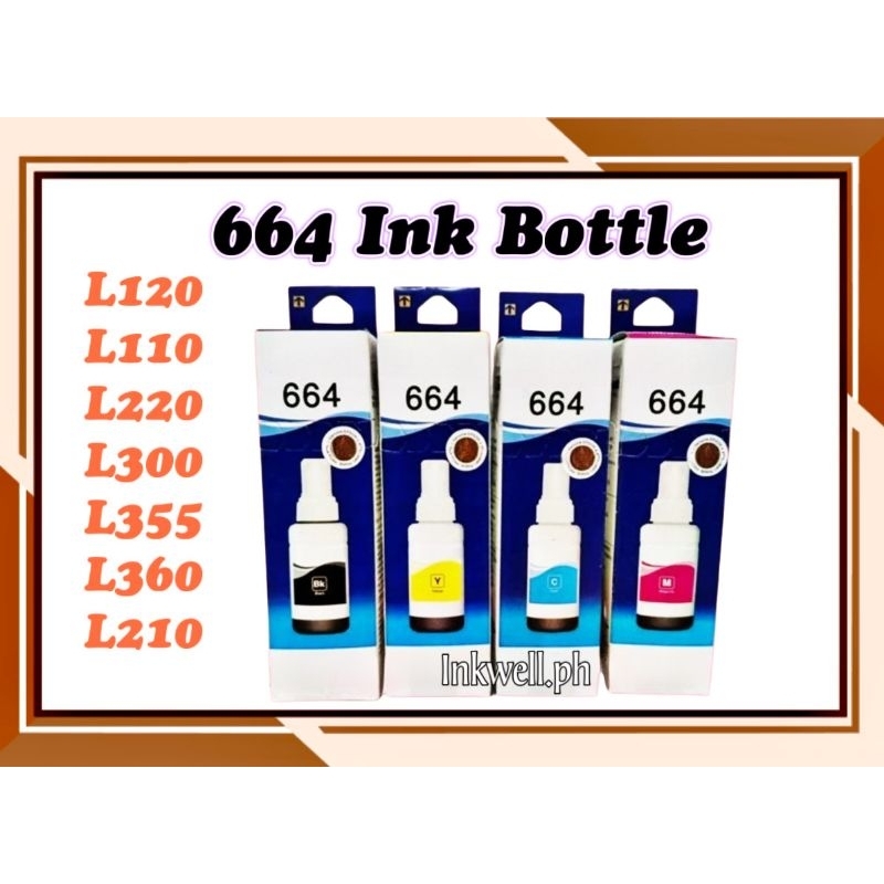 664 Ink bottle 70ml for printers L120 L110 L220 L300 L355 L360 L210 | Shopee Philippines