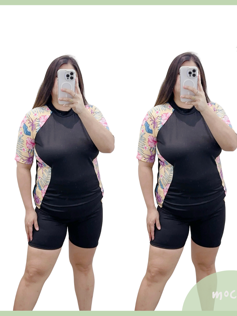 NF - SAVANNAH PLUS SIZE RASHGUARD SWIMSUIT TERNO COORDINATES rash guard ...