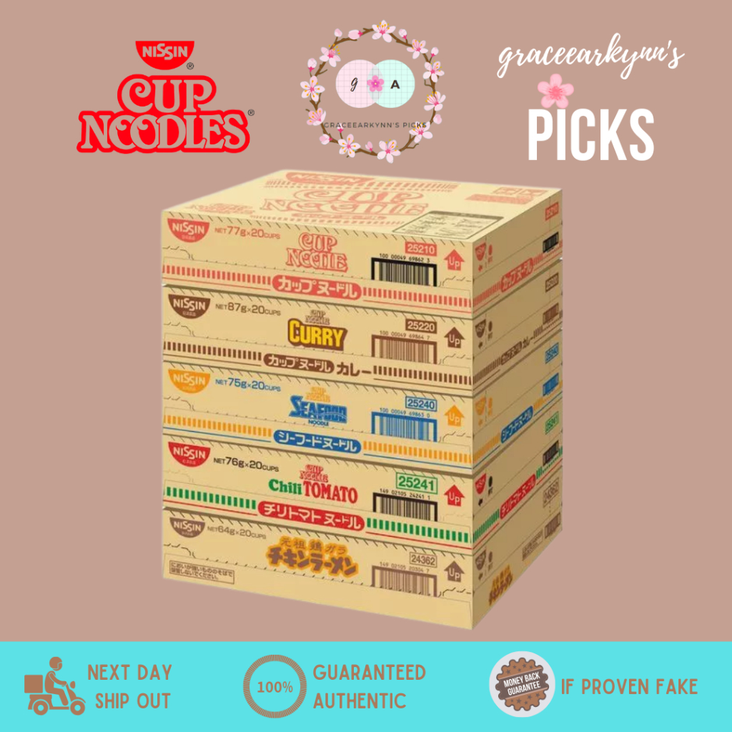 Japan Nissin Cup Noodle Case Mini | Regular | Big in Seafood | Curry ...