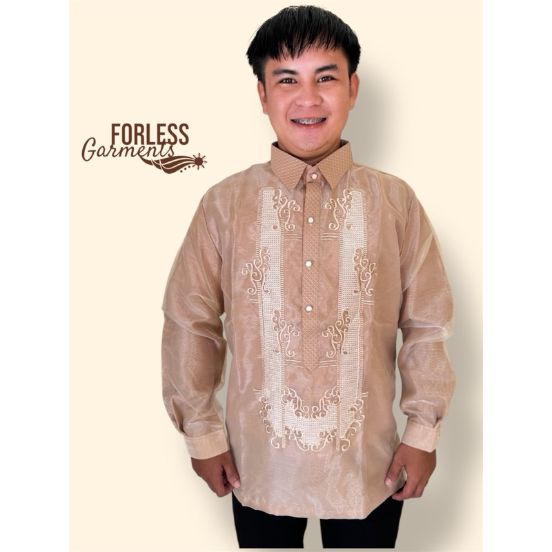 Forless Mens modern barong tagalog moccah geena lining (random burda ...
