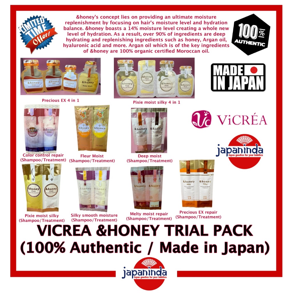VICREA &HONEY TRIAL PACK SET (100% Authentic / Made in Japan) | Shopee ...