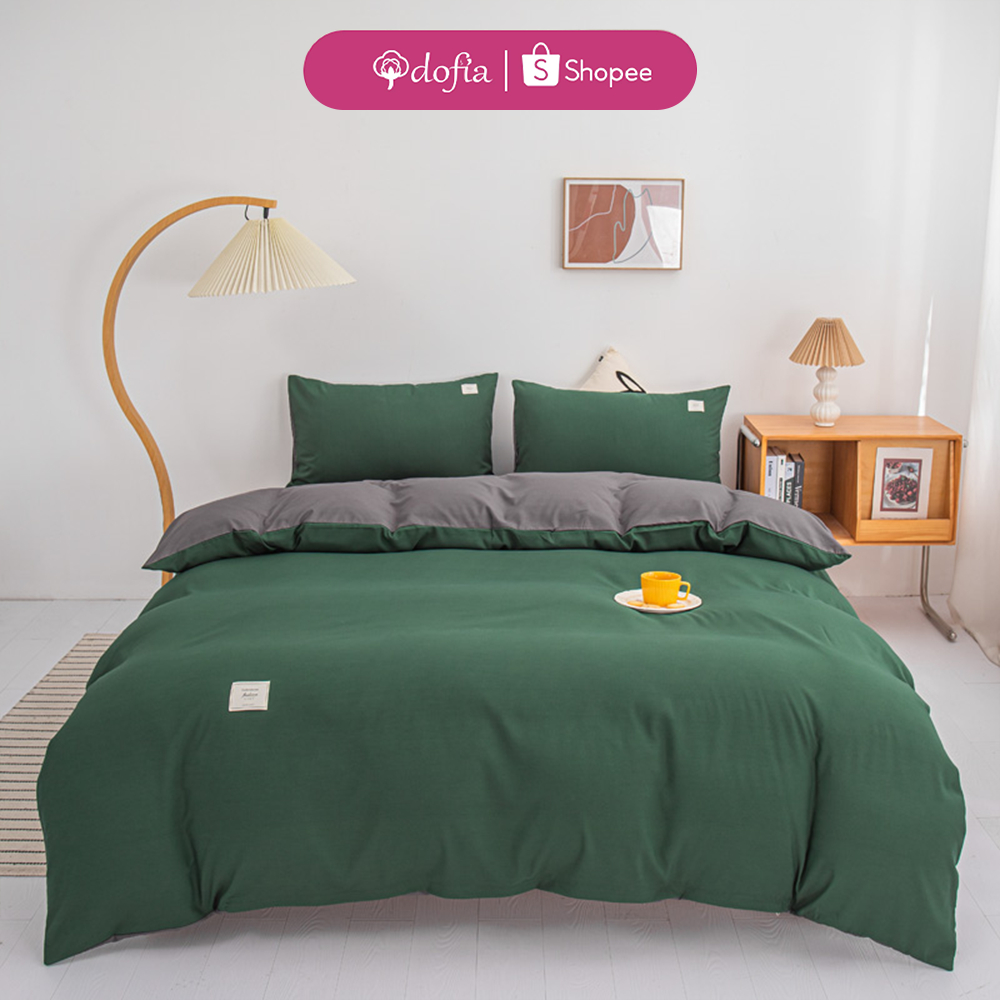 Dofia 4in1 Korean Style Set Bedsheet Washed Cotton Fitted Sheet Hotel ...