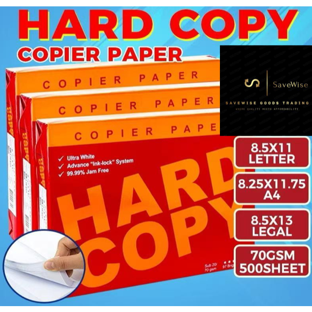 HARD COPY BOND PAPER 70 GSM | Shopee Philippines