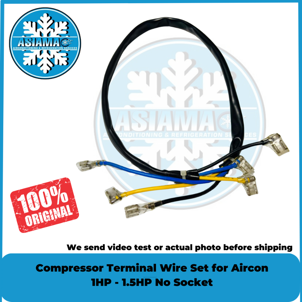 Compressor Terminal Wire Set for Aircon 1HP - 1.5HP No Socket | Shopee ...