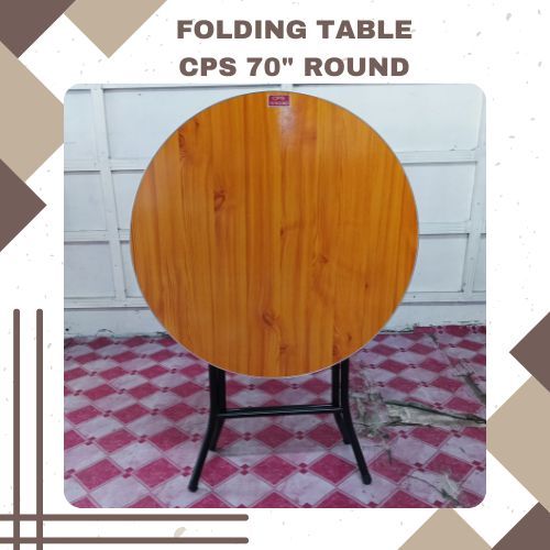 (CPS 70 cm ROUND) WOOD Folding Table with PLASTIC Siding (3PC per ...