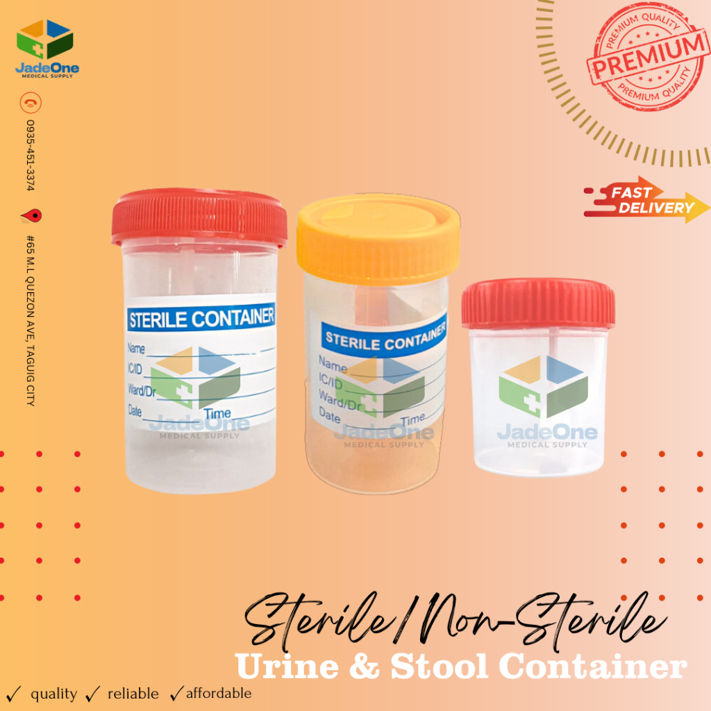 Urine/Stool Container STERILE With Label | 60ml | Shopee Philippines