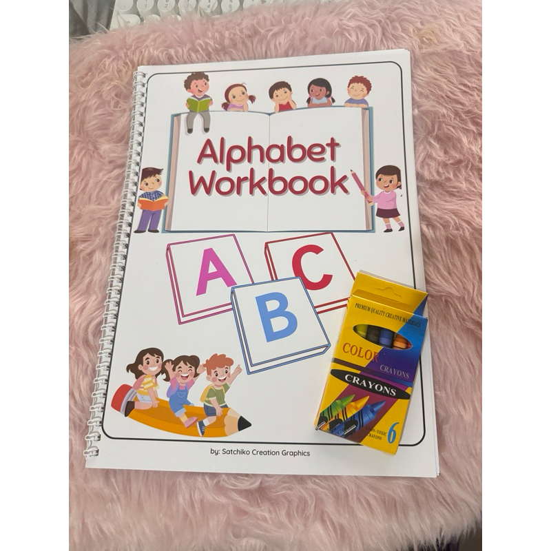 Alphabet Workbook A4 size with Free Crayons | Shopee Philippines