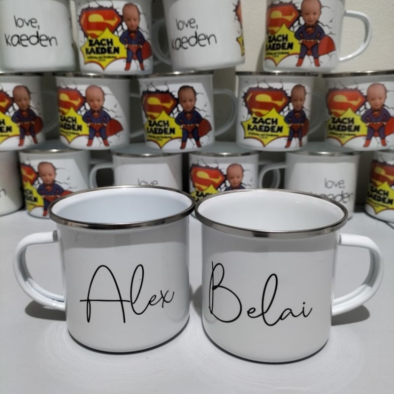 PERSONALIZED ENAMEL MUGS (Print your own design ) | Shopee Philippines