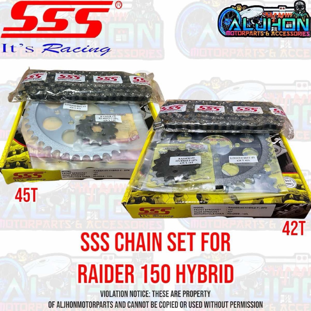 SSS CHAIN SET FOR RAIDER 150 HYBRID | Shopee Philippines