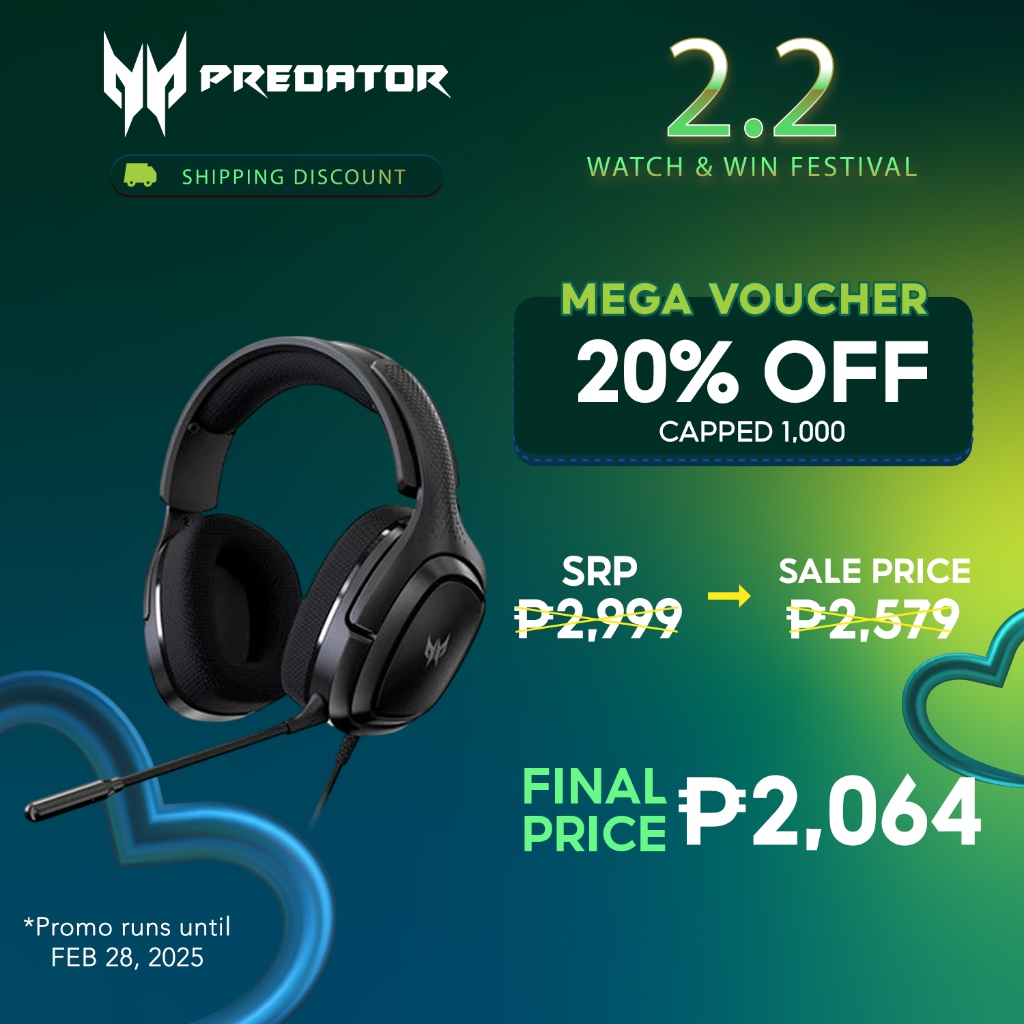 Acer Predator Galea 315 Virtual Surround Sound Omni-Directional Mic ...