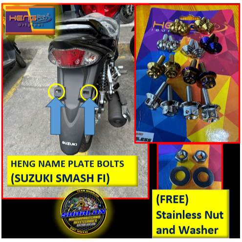 HENG Original Name Plate Number Bolts for SUZUKI SMASH FI | Shopee ...