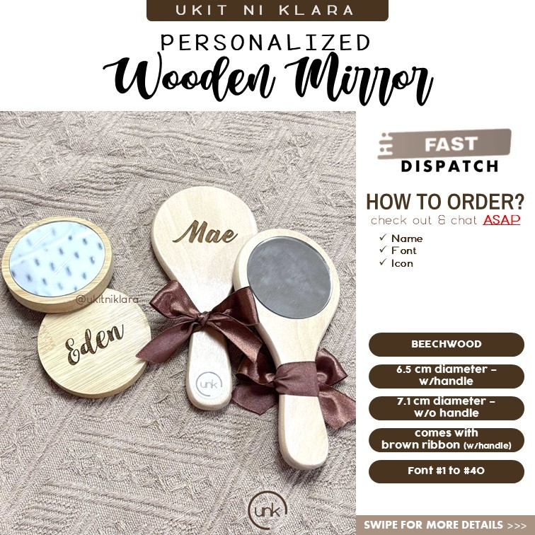 UNK - Wooden Mirror - Personalized | Ukit ni Klara | Laser Engrave ...