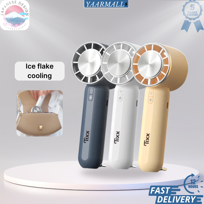TIXX Mini Fan Electronic Cooling with Flashlight Rechargeable Handheld ...