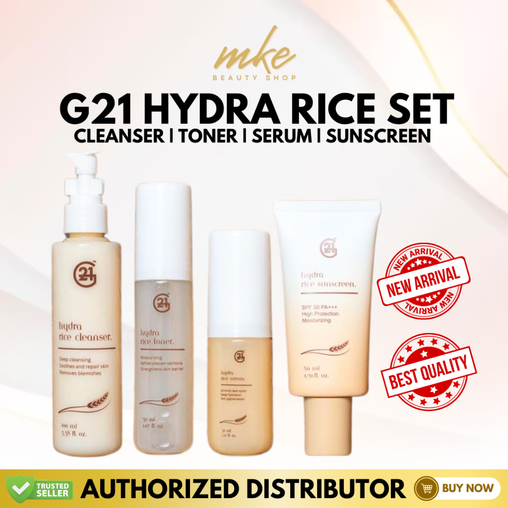 G21 HYDRA RICE SET [CLEANSER, TONER, SERUM & SUNSCREEN] | Shopee ...