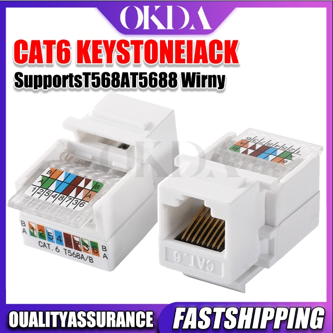 1PCS Cat6 RJ45 Keystone Jack Tool-Less No Punch Down Required Ethernet ...