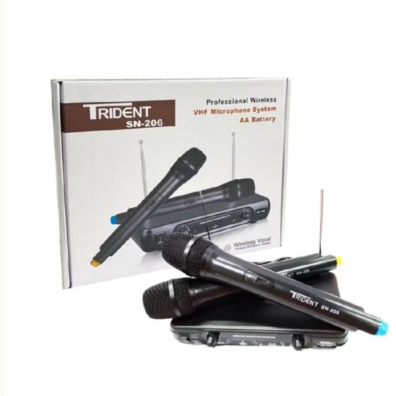 ORIGINAL TRIDENT SN-206 Professional Wireless Microphone | Shopee ...