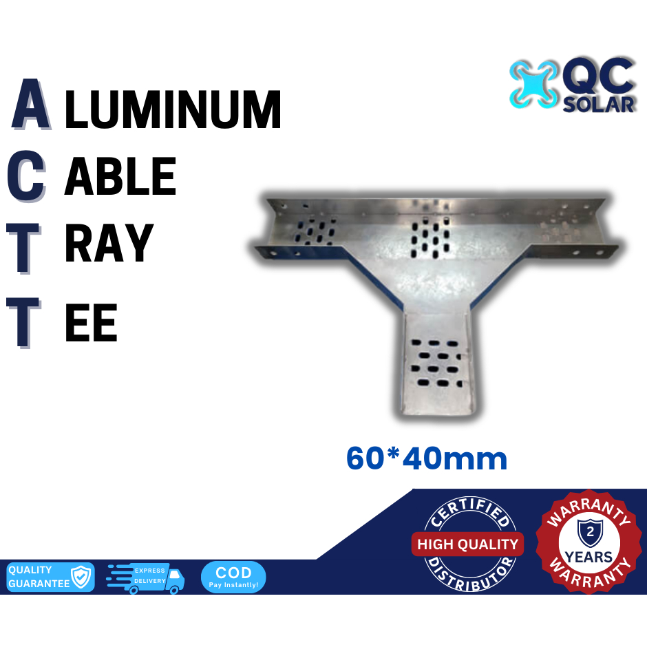 QC SOLAR ALUMINUM CABLE TRAY TEE 60x40mm 100x50mm 100x150mm Heavy Duty ...