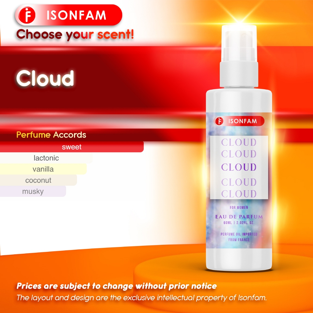 CLOUD Scent perfume Inspired Scent Oilbase LongLasting 85ml Bottle isonfam w/ New Packaging ...