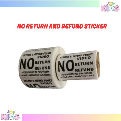 NO VIDEO NO RETURN NO REFUND Thermal Packaging Sticker Label (50 , 100 ...