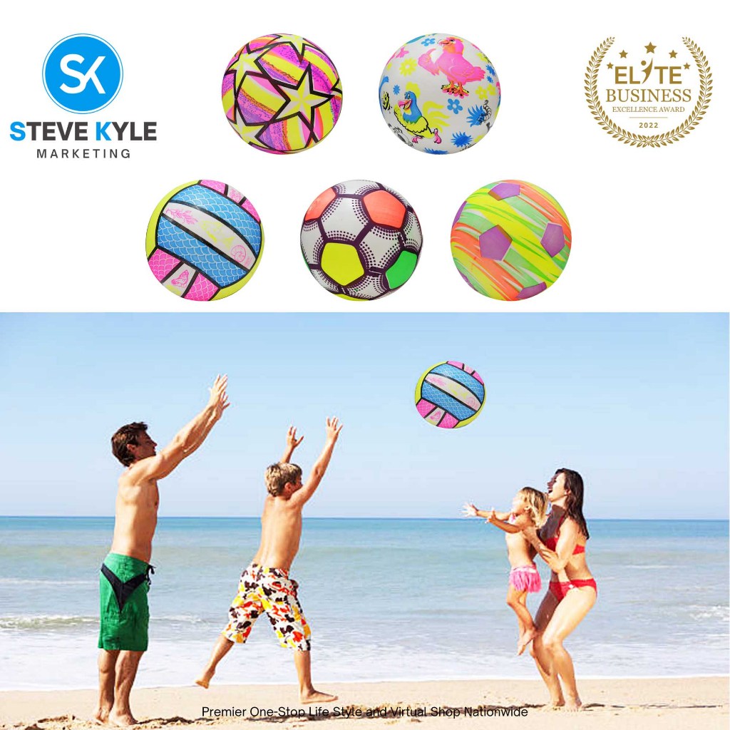 Steve Kyle Kids Beach Ball PVC Inflatable Water Game Ball Colorful ...