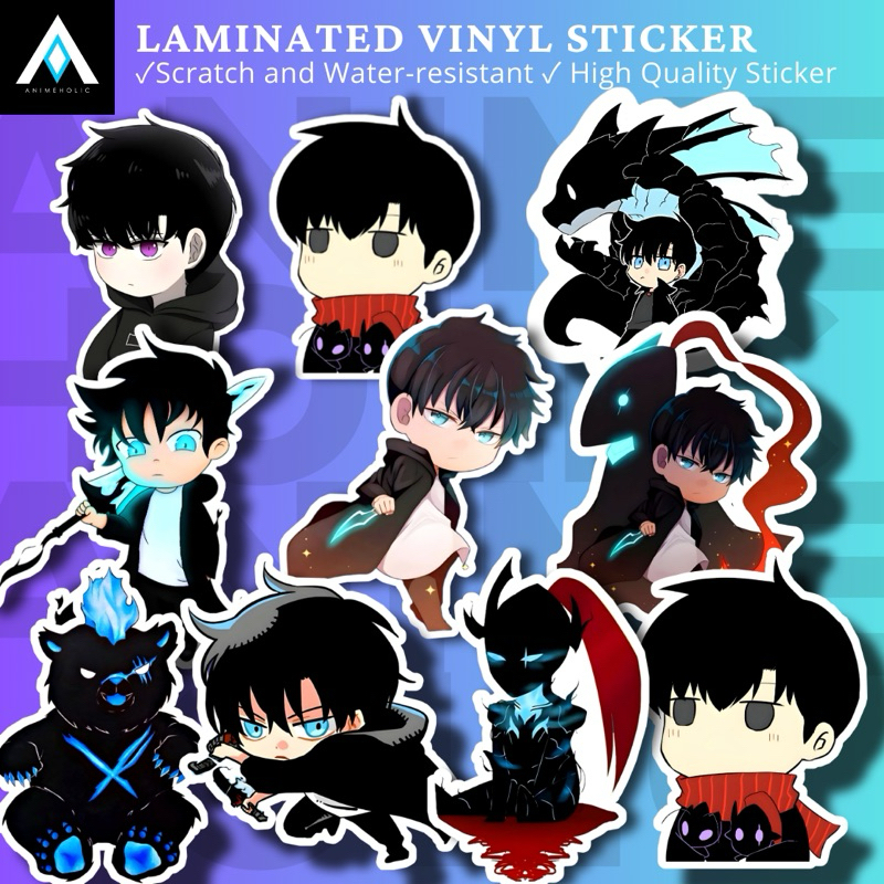 NEW SOLO LEVELING CHIBI CUTE STICKERS ANIME STICKER SUNG JIN WOO ...