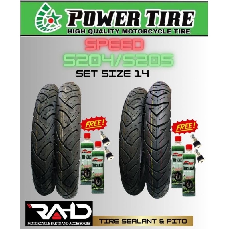 (Power Tire) Powertire Set Size 14 Motorcycle Tire (Pares/ Pair Gulong ng Motor) | Shopee ...