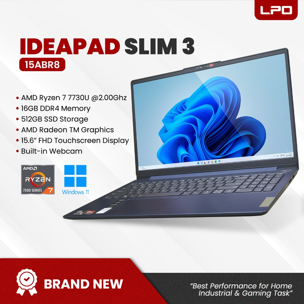 LPO LE Ip Slim 3 15ABR8 AMD Ryzen 7 7730U 2.00Ghz 16GB DDR4 512GB SSD AMD Radeon TM 15.6" FHD ...