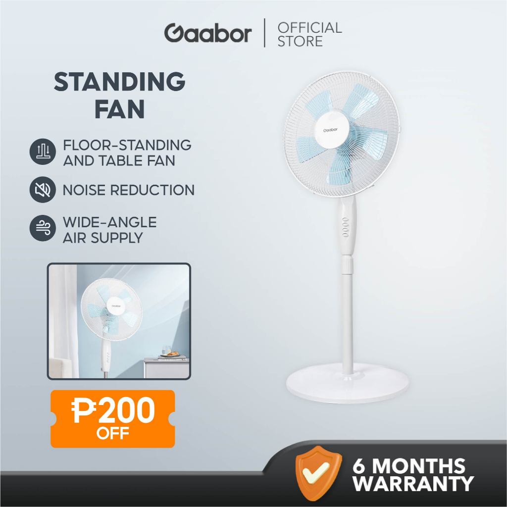 Gaabor Stand Fan Noise Reduction 3 Wind Level Floor-Standing And Table ...