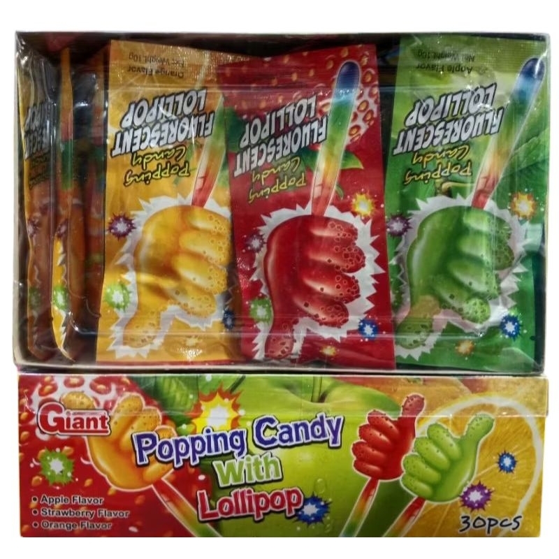 Flourescent Lollipop /Popping Candy 30pcs | Shopee Philippines