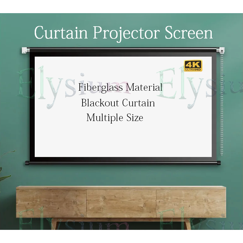 Curtain Roll Projector Screen Multiple Sizes | Shopee Philippines