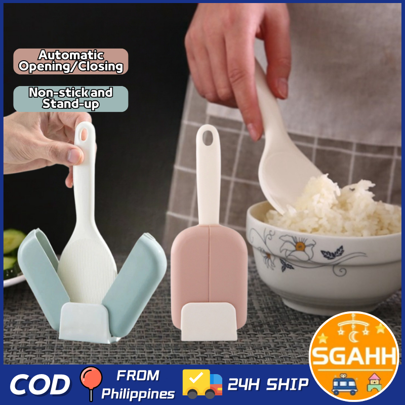 Non-stick Stand-up Rice Paddle Stand Rice Spoon Holder Automatic ...