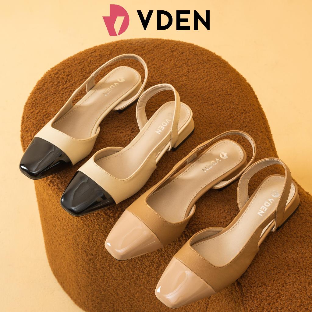 VDEN Women Square Toe Buckle Block Heel Shoes Slingback 1.2INCH/3CM ...