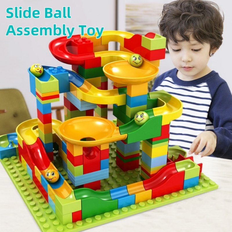 Slide Ball Assembly Block Toys Maze Ball Track Building DIY Toy Set ...