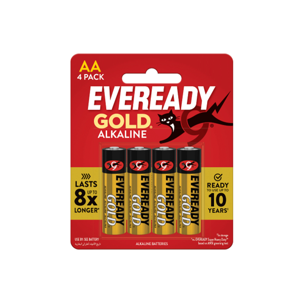 Eveready Gold Alkaline Batteries AA 4pcs per pack | Shopee Philippines