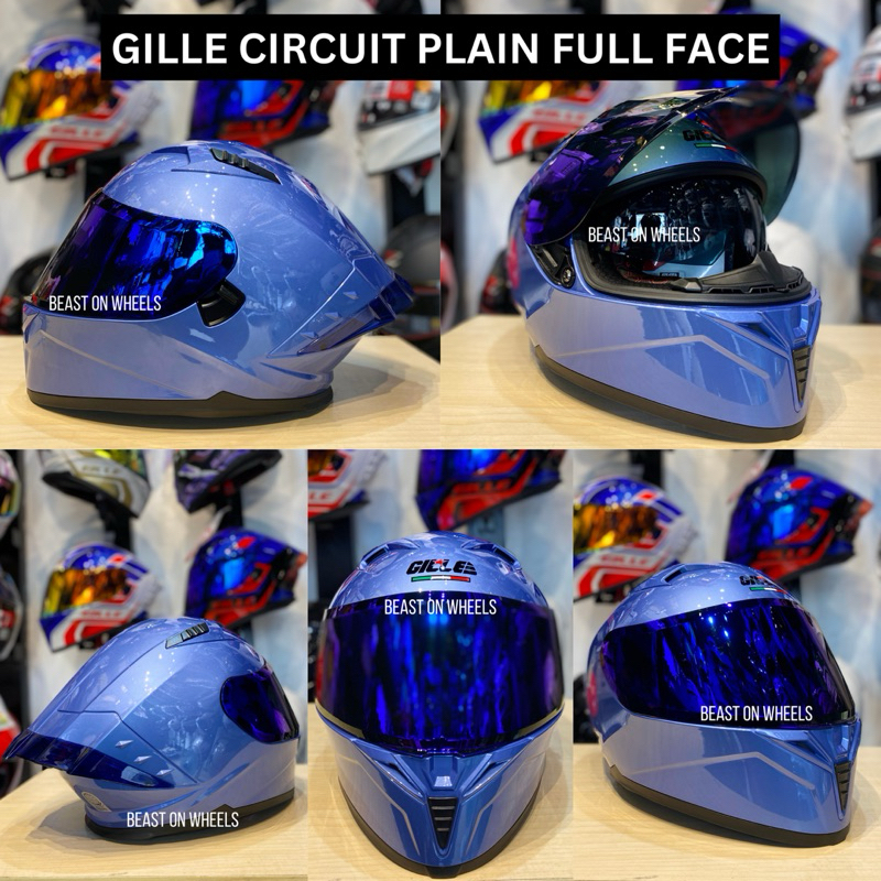 ORIGINAL GILLE 843 CIRCUIT With REVO Visor Plain Color Helmet Full Face ...