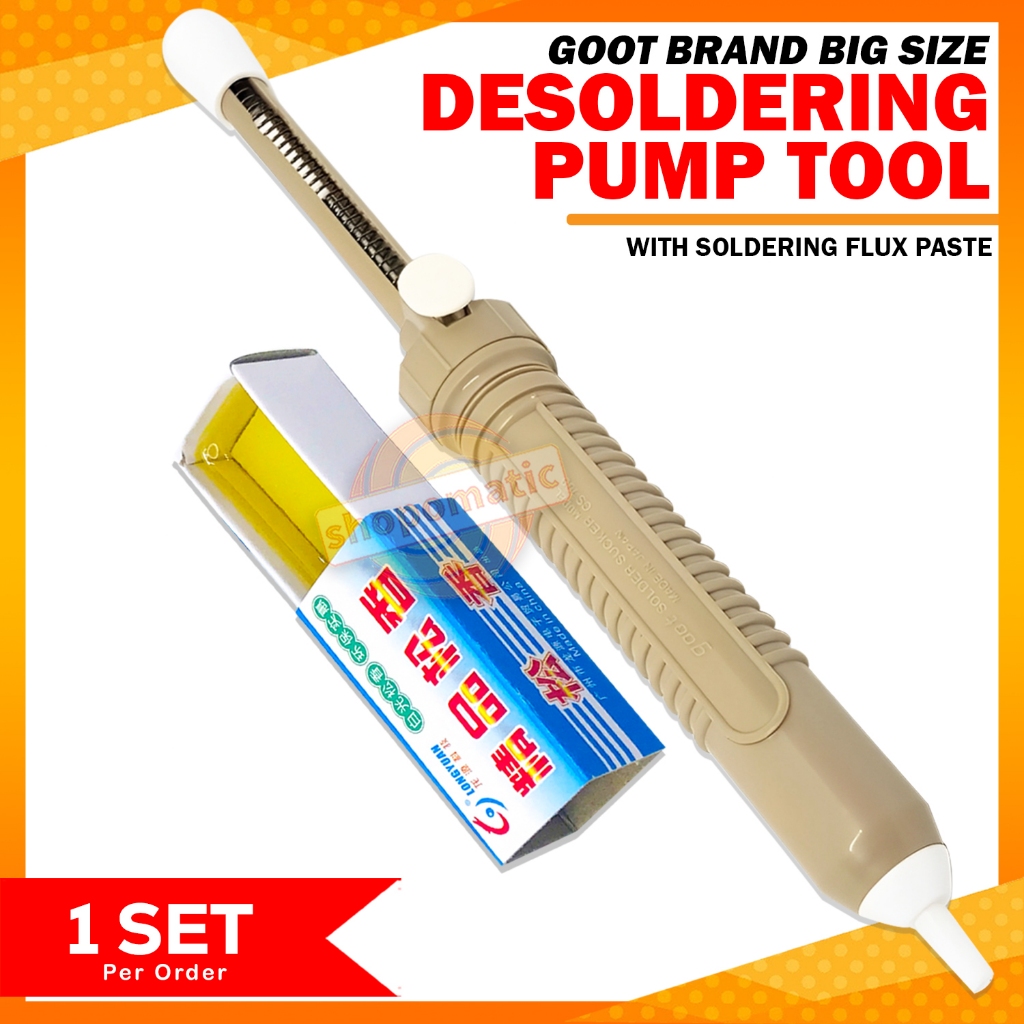 SHOPO GOOT GS-100 Heavy Duty Soldering Pump with Solid Rosin Flux – For ...