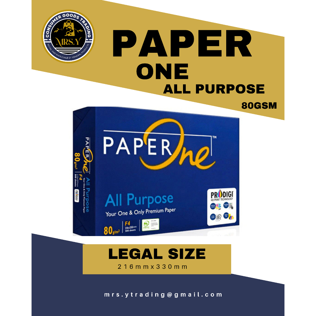 Legal Size Paper One 80GSM 216x330mm | Shopee Philippines