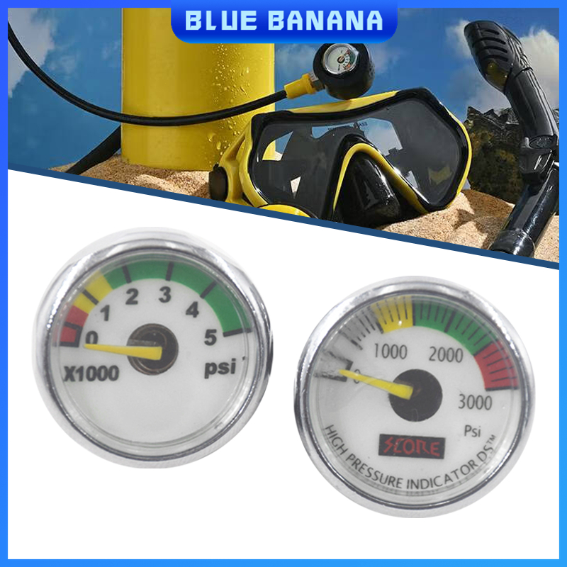 3000/5000 PSI Waterproof Mini Pressure Gauge 25mm Luminous Scuba Air ...