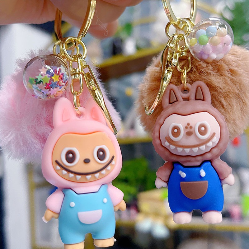 1pc Cartoon Fur Ball labubu Little Sheep Keychain Plush Doll labubu ...