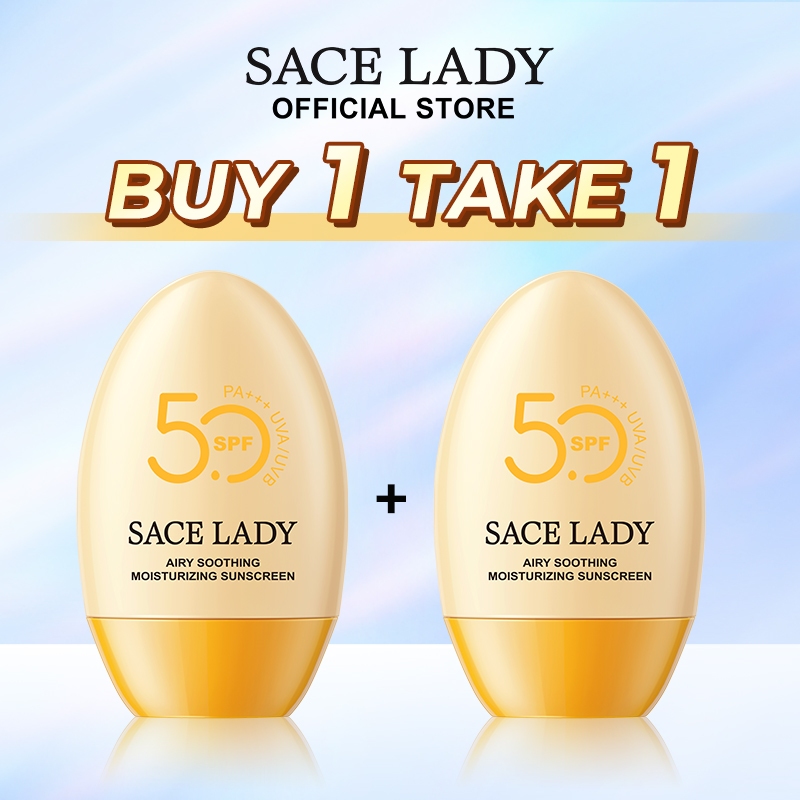 SACE LADY Face Sunscreen Moisturizing Airy Soothing Sunscreen 2 Pcs SPF ...