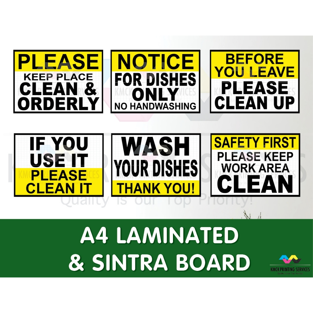 Keep Clean Orderly | Please Clean Up Before You Leave | If You Use It ...