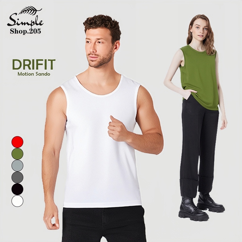 Simple Unisex Dri Fit Sando Tank Top Plain Sleeveless Vest for Men and ...