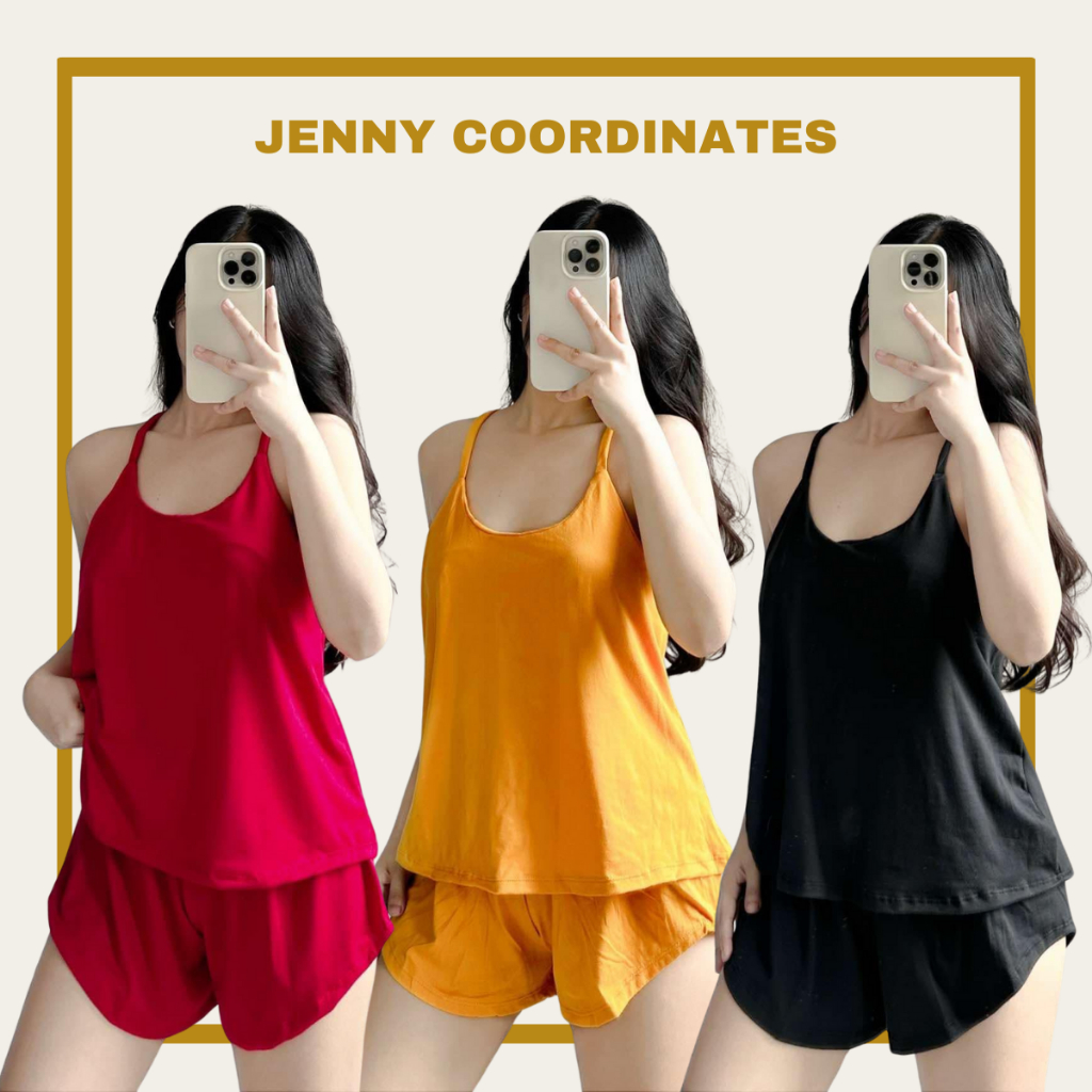 Jenny Drawstring Pambahay Terno for Women Cotton Spandex Coords Set ...