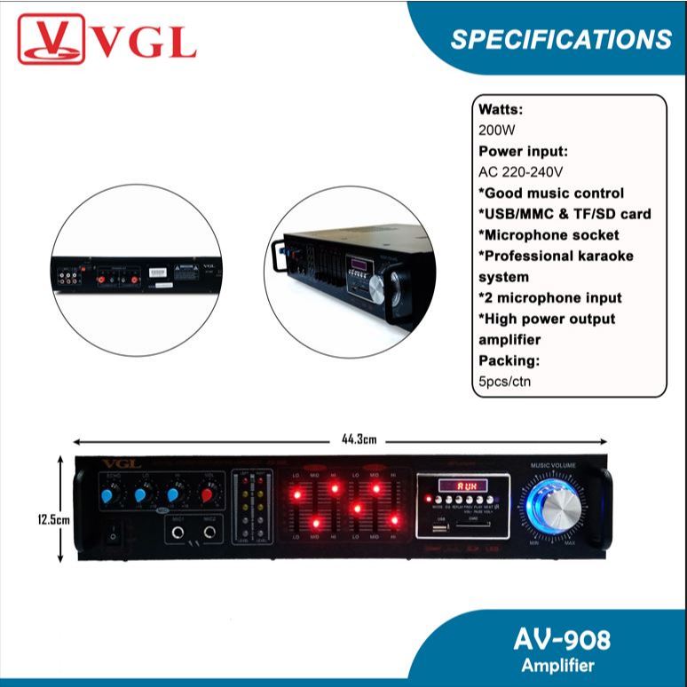 VGL HIGH POWER AMPLIFIER ( AV 908 ) | Shopee Philippines
