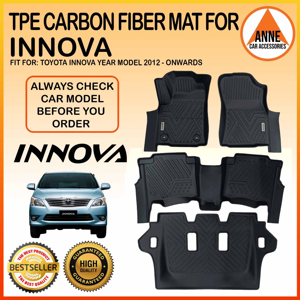 TPE / Carbon Fiber Car Deep Dish Matting for Toyota Innova 2005 ...